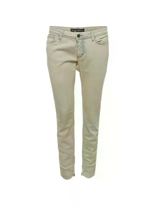 Dolce & Gabbana Beige Straight-fit Jeans With Ankle Zips