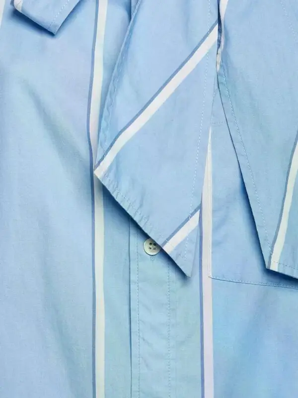 Balenciaga Striped Pussy-bow Shirt - Blue