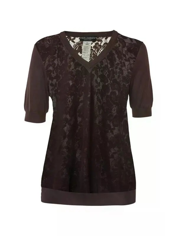 Dolce & Gabbana Lace Sheer-back Top - Brown