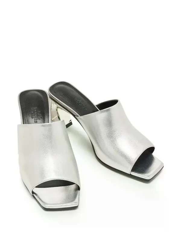 Hermès Kylie Leather Slip-on Sandals - Silver