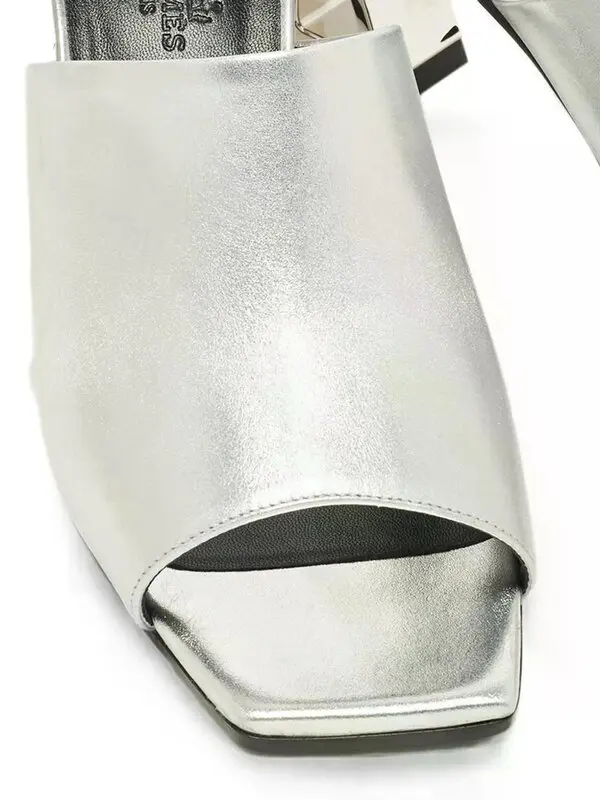 Hermès Kylie Leather Slip-on Sandals - Silver