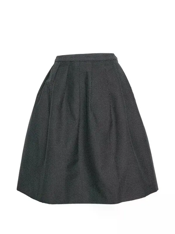 Emporio Armani Textured Polka Dot Pleated Midi Skirt
