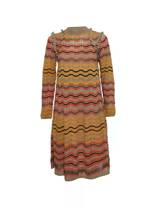 Missoni Ruffled Zigzag-knit Midi Dress