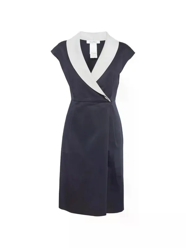 Max Mara Contrast Collar Midi Wrap Dress