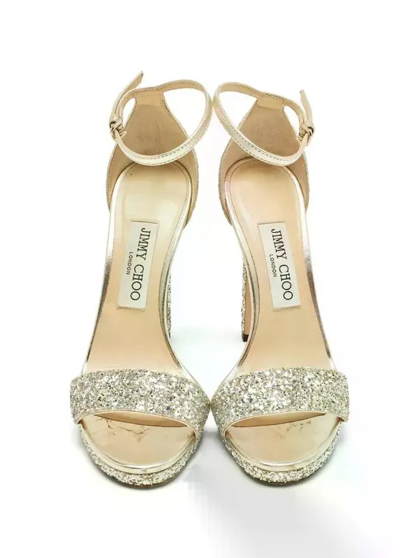 JIMMY CHOO Misty Glitter High Heel Sandals