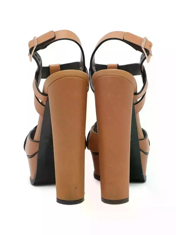 Casadei Leather Platform Sandals With Buckle Strap