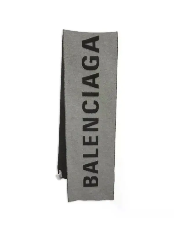 Balenciaga Logo-motif Scarf - Grey