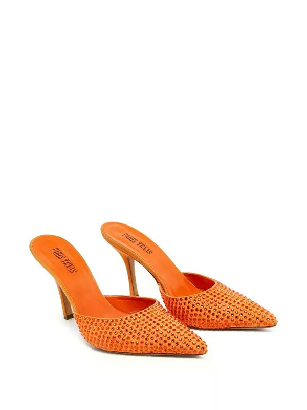 Paris Texas Hollywood Crystal-embellished Suede Heeled Mules