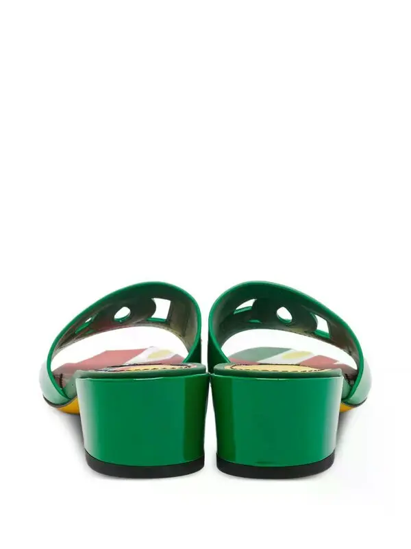 Dolce & Gabbana Cut-out Logo Sandals - Green