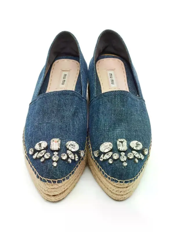 Miu Miu Embellished Platform Espadrilles