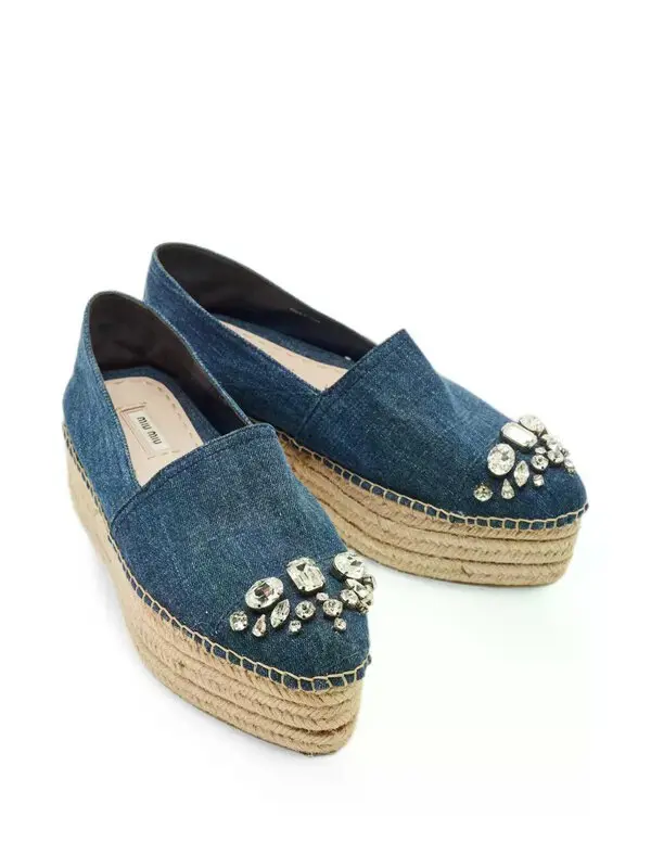 Miu Miu Embellished Platform Espadrilles