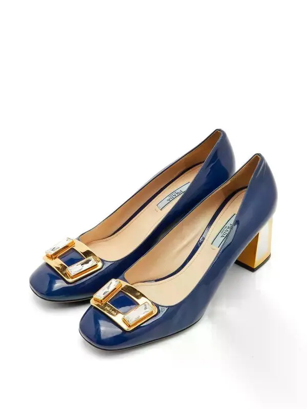 Prada Crystal Buckle Pumps