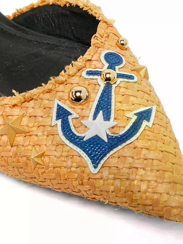 Dolce & Gabbana Woven Anchor-patch Slingback Flat Pumps