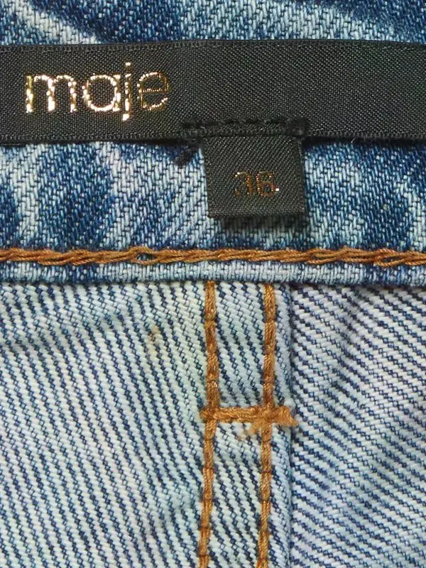 Maje Cotton Denim Ripped Loose-fit Jeans