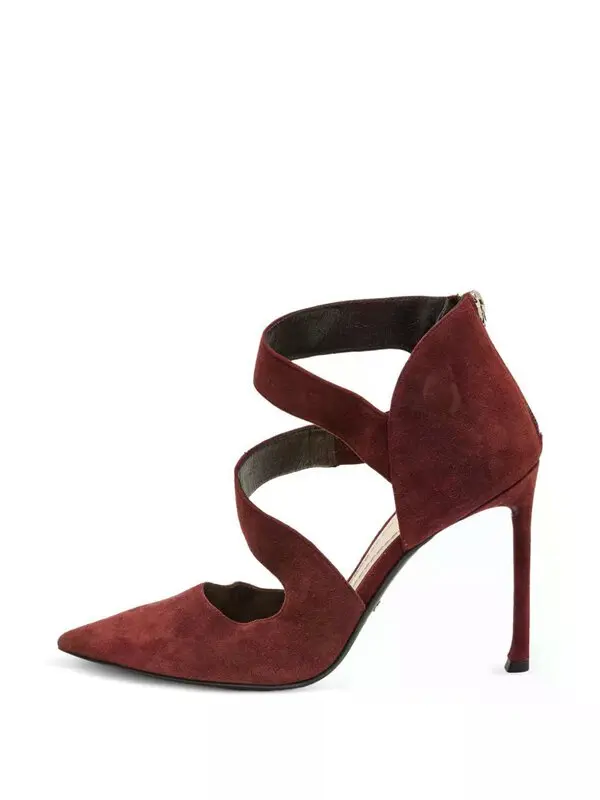 Dior Burgundy Suede D'orsay Pointed-toe Pumps