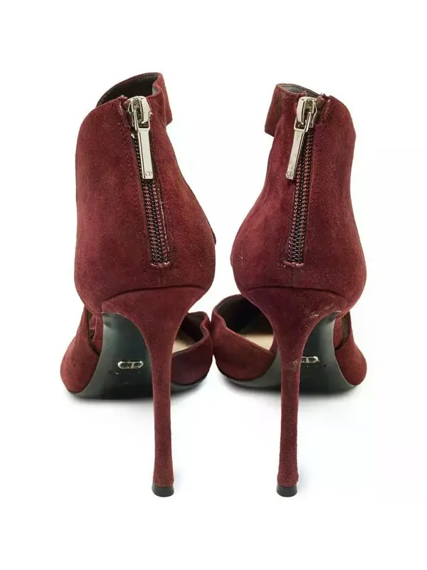 Dior Burgundy Suede D'orsay Pointed-toe Pumps