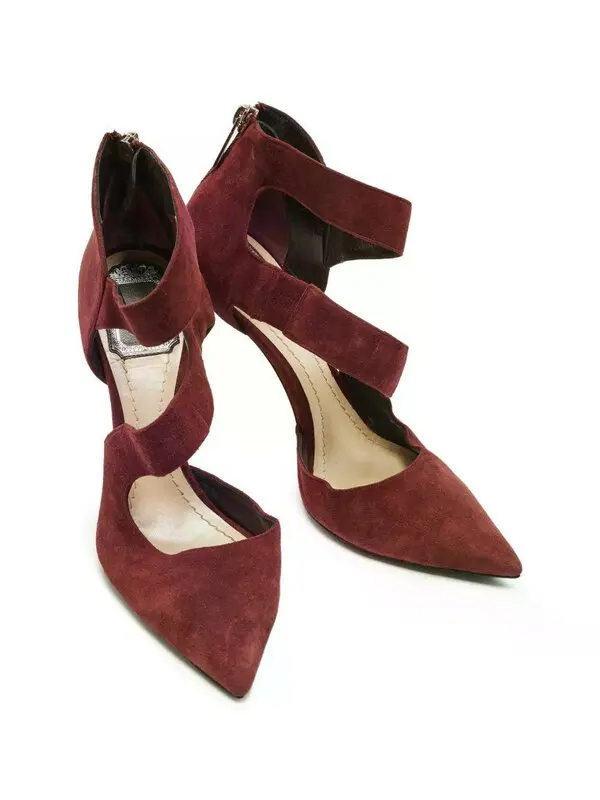 Dior Burgundy Suede D'orsay Pointed-toe Pumps