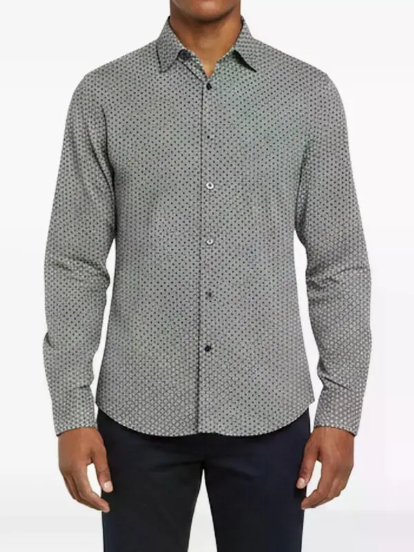 Gucci Button-down Long-sleeve Printed Cotton Shirt