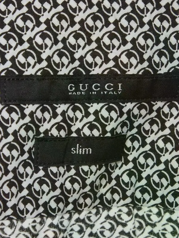Gucci Button-down Long-sleeve Printed Cotton Shirt