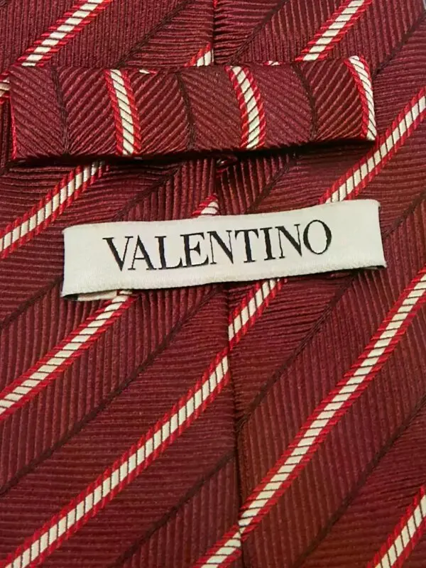 Valentino Garavani Diagonal Striped Neck Tie - Red