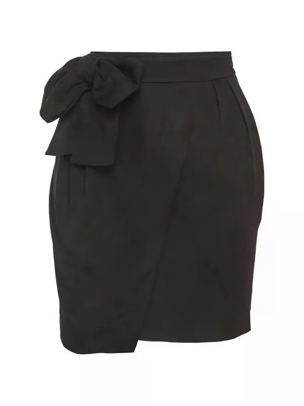 Valentino Garavani Crepe Mini Skirt With Bow Detail - Black