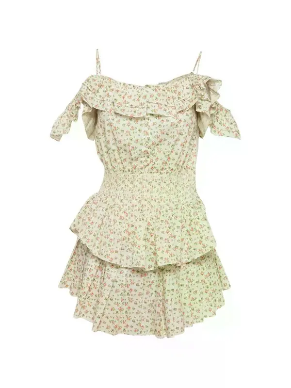 424 Floral Print Tiered Dress - Neutrals