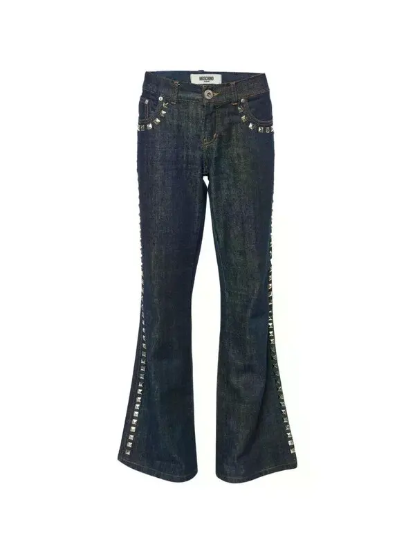 Moschino Studded Wide-leg Jeans