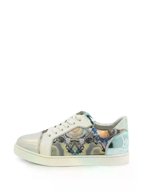 CHRISTIAN LOUBOUTIN Fun Vieira Iridescent Graphic Print Lace-up Sneakers