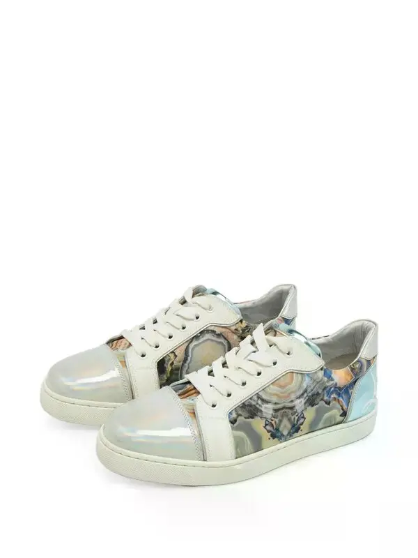 CHRISTIAN LOUBOUTIN Fun Vieira Iridescent Graphic Print Lace-up Sneakers