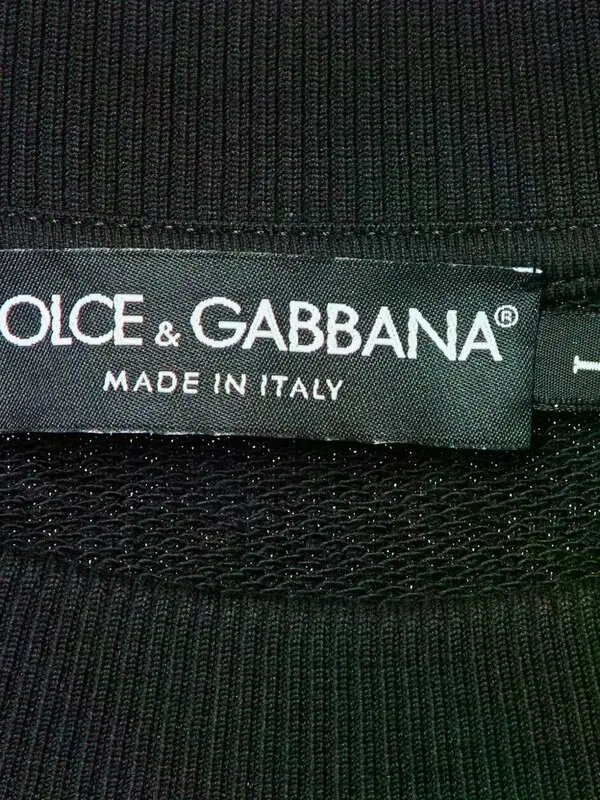Dolce & Gabbana Embroidered Logo Crew Neck Cotton Sweatshirt