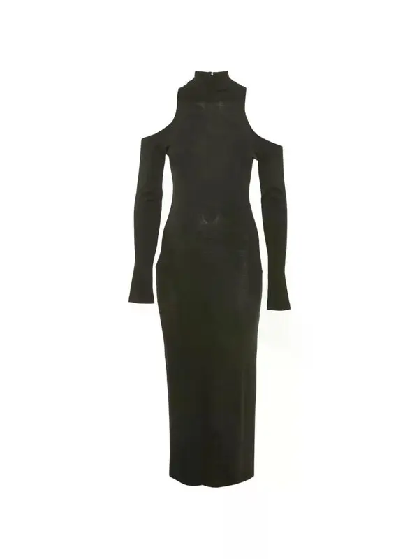 Balmain Cold-shoulder Wool Maxi Dress