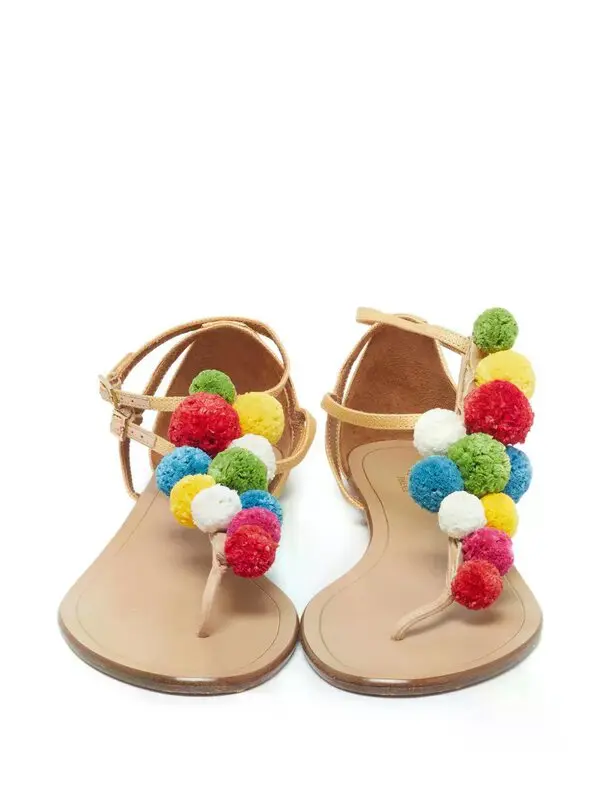 AQUAZZURA Tropicana Pom Pom Sandals