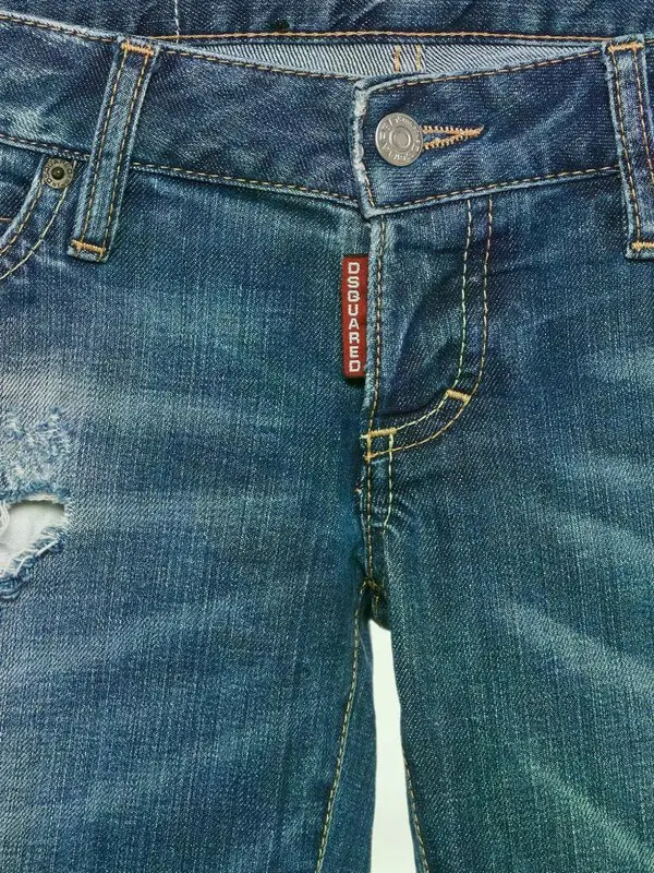 Dsquared2 Distressed Slim-fit Jeans With Ankle Zips
