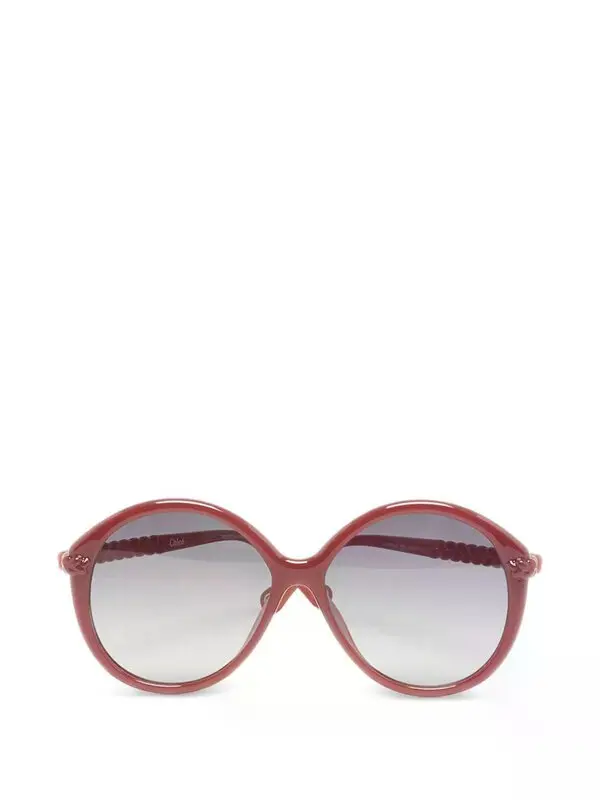 Chloé Braided-arm Round Sunglasses - Red