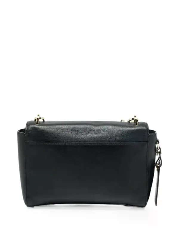 AIGNER Flap Leather Shoulder Bag - Black