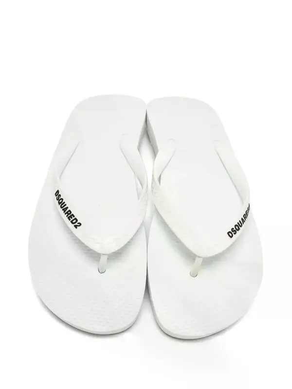 Dsquared2 Logo Flip Flops - White
