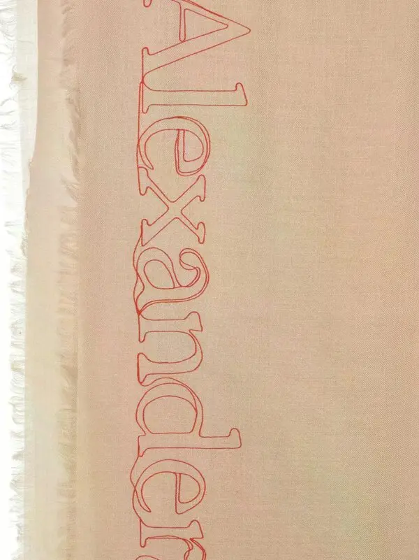Alexander McQueen Logo-print Frayed Scarf