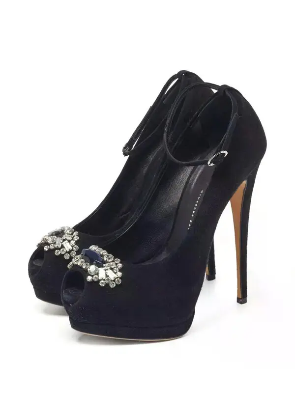 GIUSEPPE ZANOTTI Embellished Peep-toe Platform Pumps