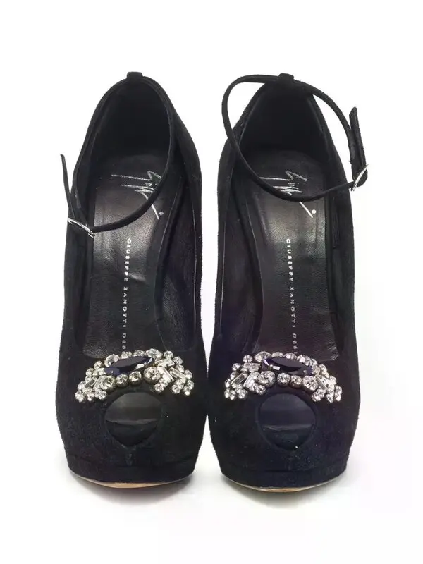 GIUSEPPE ZANOTTI Embellished Peep-toe Platform Pumps