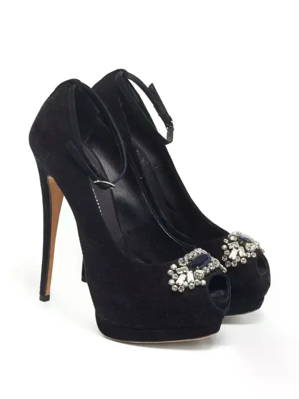 GIUSEPPE ZANOTTI Embellished Peep-toe Platform Pumps