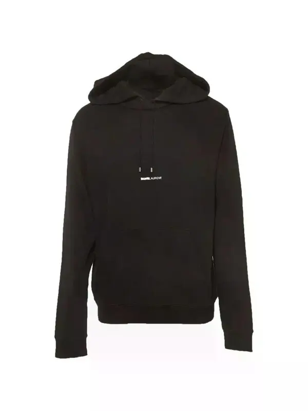 Saint Laurent Logo-print Hoodie - Black