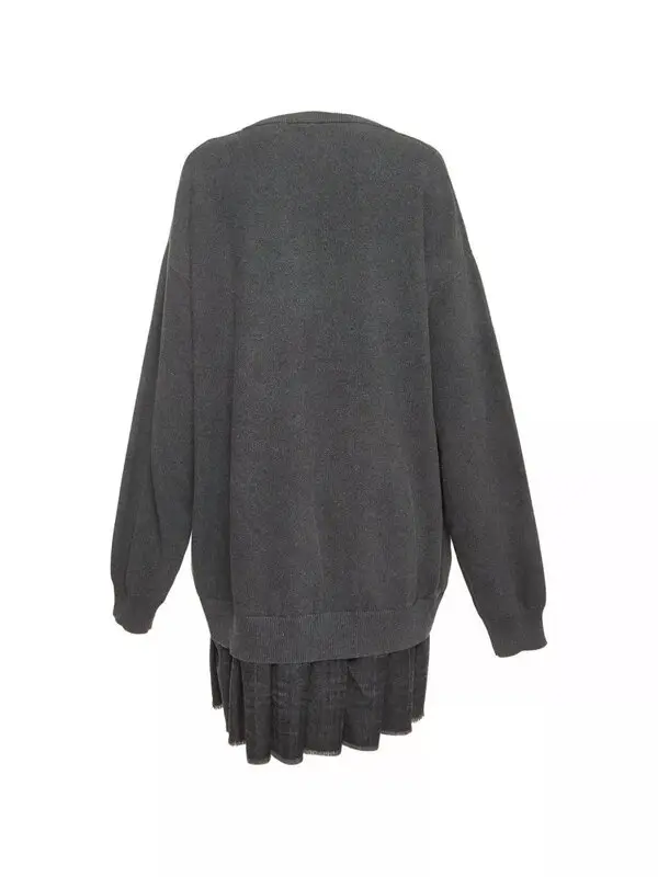 Balenciaga Pleated Long-sleeve Mini Dress