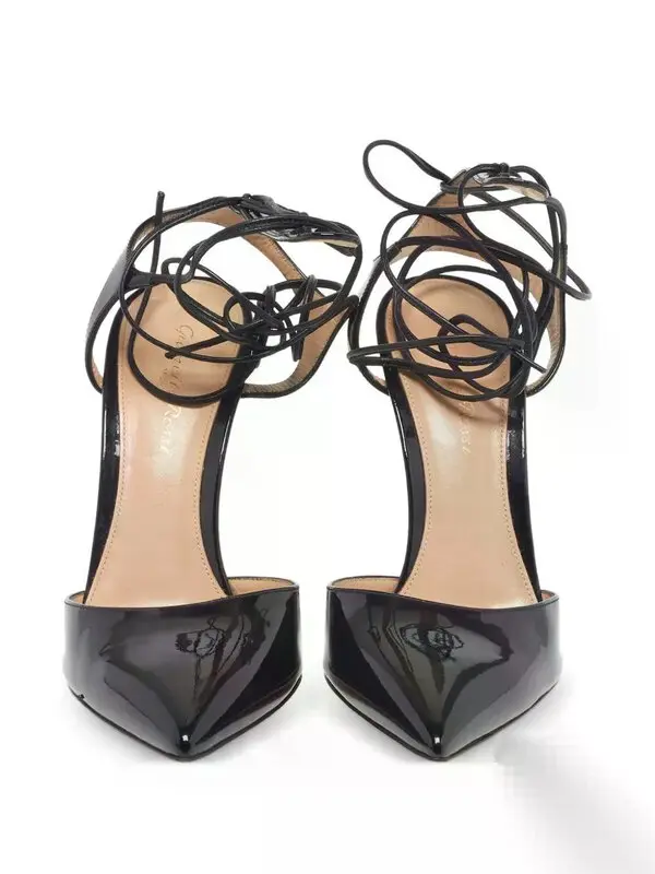 GIANVITO ROSSI Patent Leather Ankle-tie Pumps