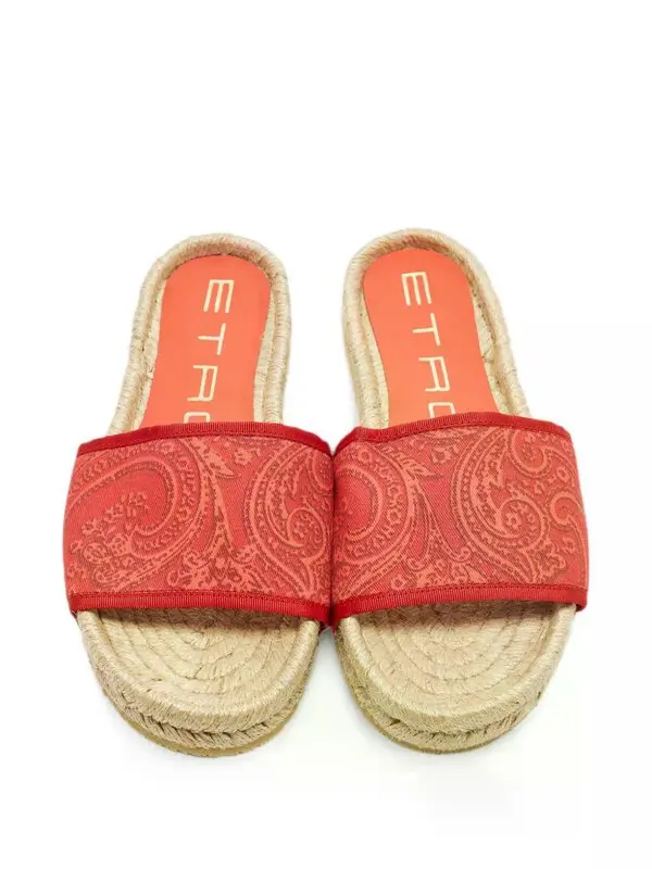 Etro Paisley Print Espadrille Slides