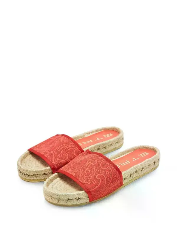 Etro Paisley Print Espadrille Slides