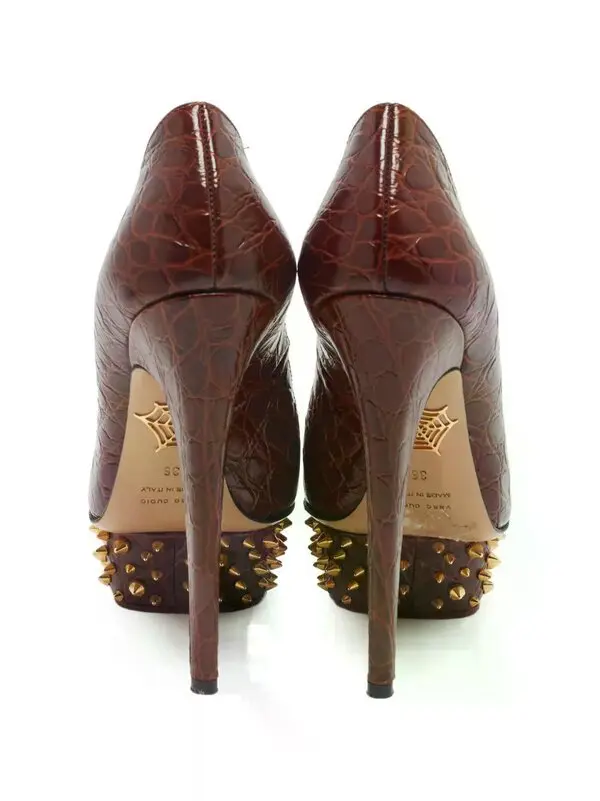 CHARLOTTE OLYMPIA Paloma Spiked Platform Stiletto Pumps - Brown