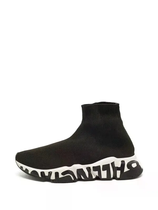 Balenciaga Speed Graffiti High-top Sneakers - Black