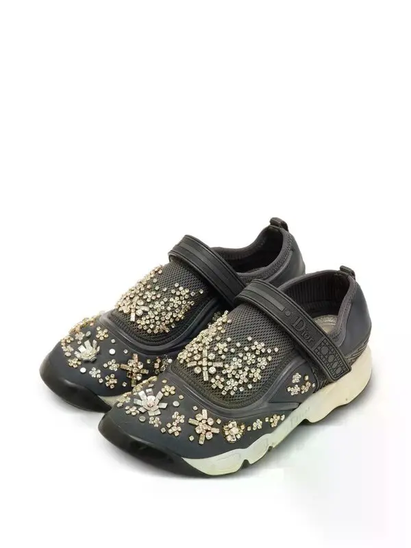Dior Embellished Slip-on Sneakers - Grey