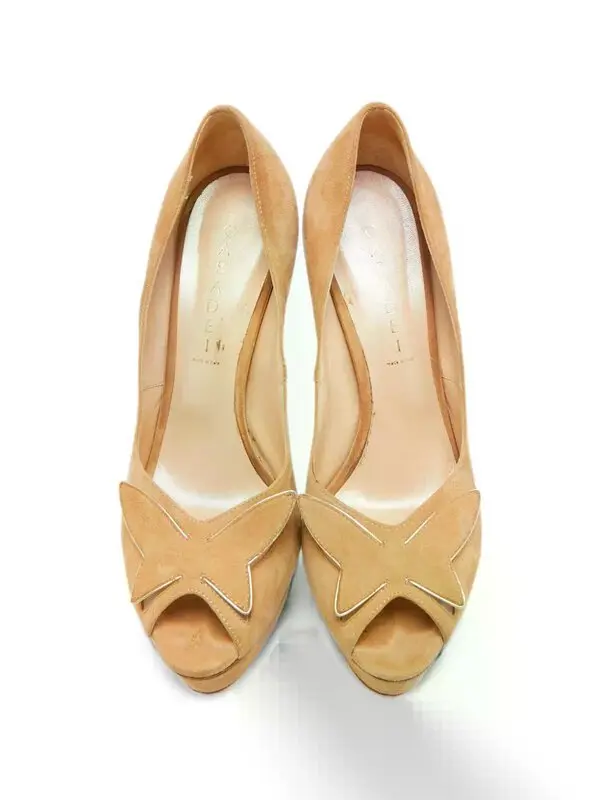 Casadei Butterfly Appliqué Platform Stiletto Pumps