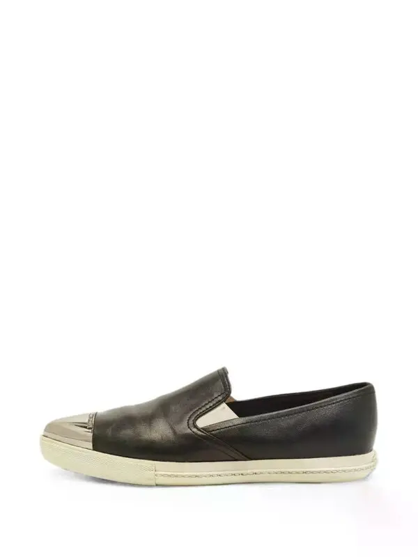 Miu Miu Metal Cap Toe Slip-on Sneakers